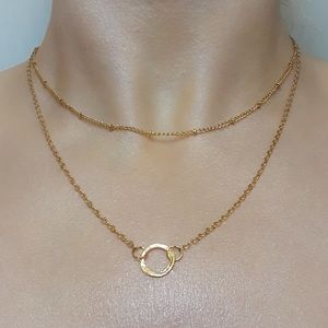 Jewelry | Dainty Layered Chain Circle Pendant Necklace | Poshmark